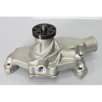CHEVY SBC SHORT WATER PUMP ALUMINUM SATIN HIGH VOLUME STAINLESS BOLT ...